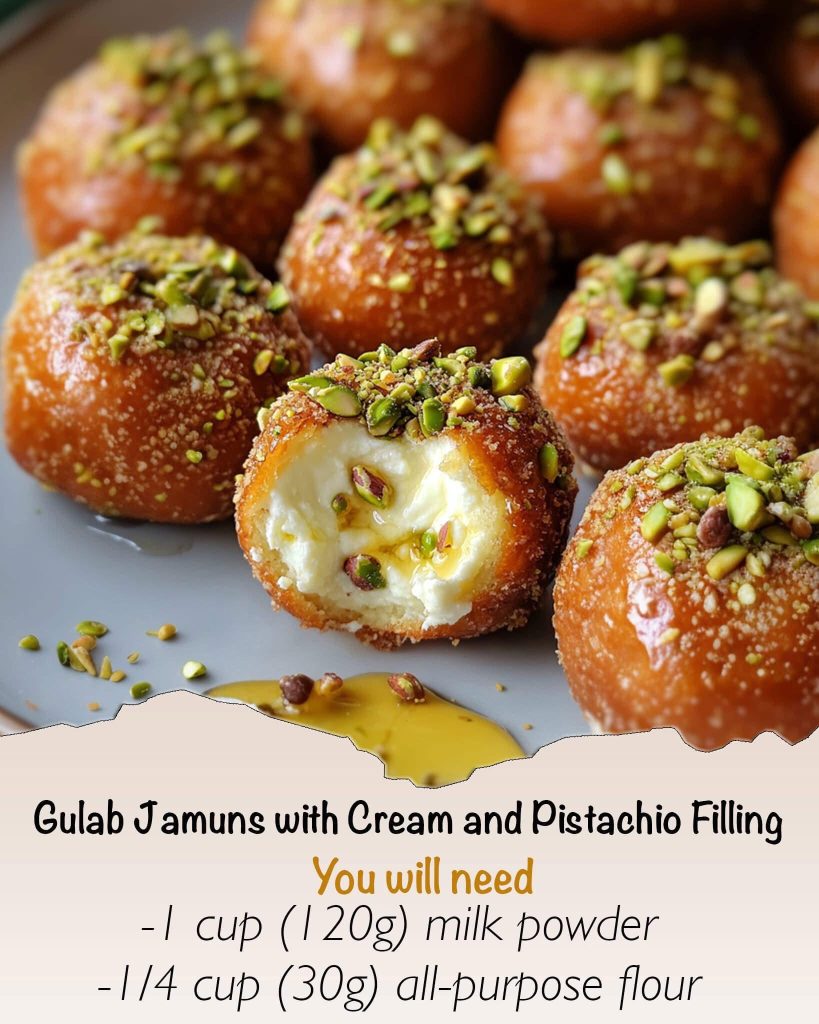 Stuffed Gulab Jamuns with Cream and Pistachio – Tasty Recipes