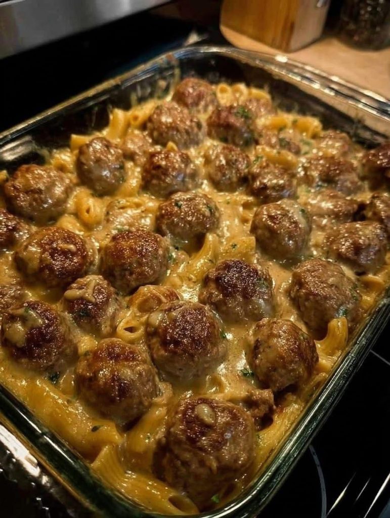 Swedish Meatballs Over Egg Noodles – Tasty Recipes